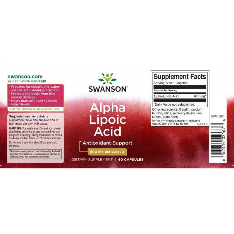 SW ULTRA ALPHA LIPOIC ACID 600MG 60 CAP